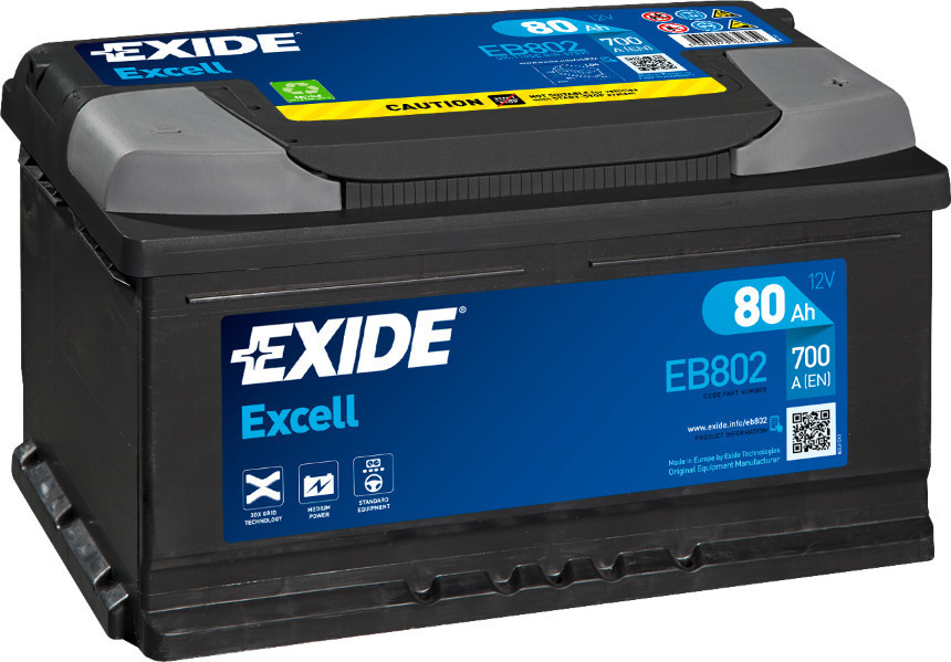 EXIDE EXCELL 80AH EB802 700EN – Battery Store – Μπαταρίες Ξάνθη